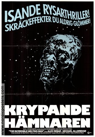 ALEX REBAR The Incredible Melting Man Movie poster 1977 original Nordic ...